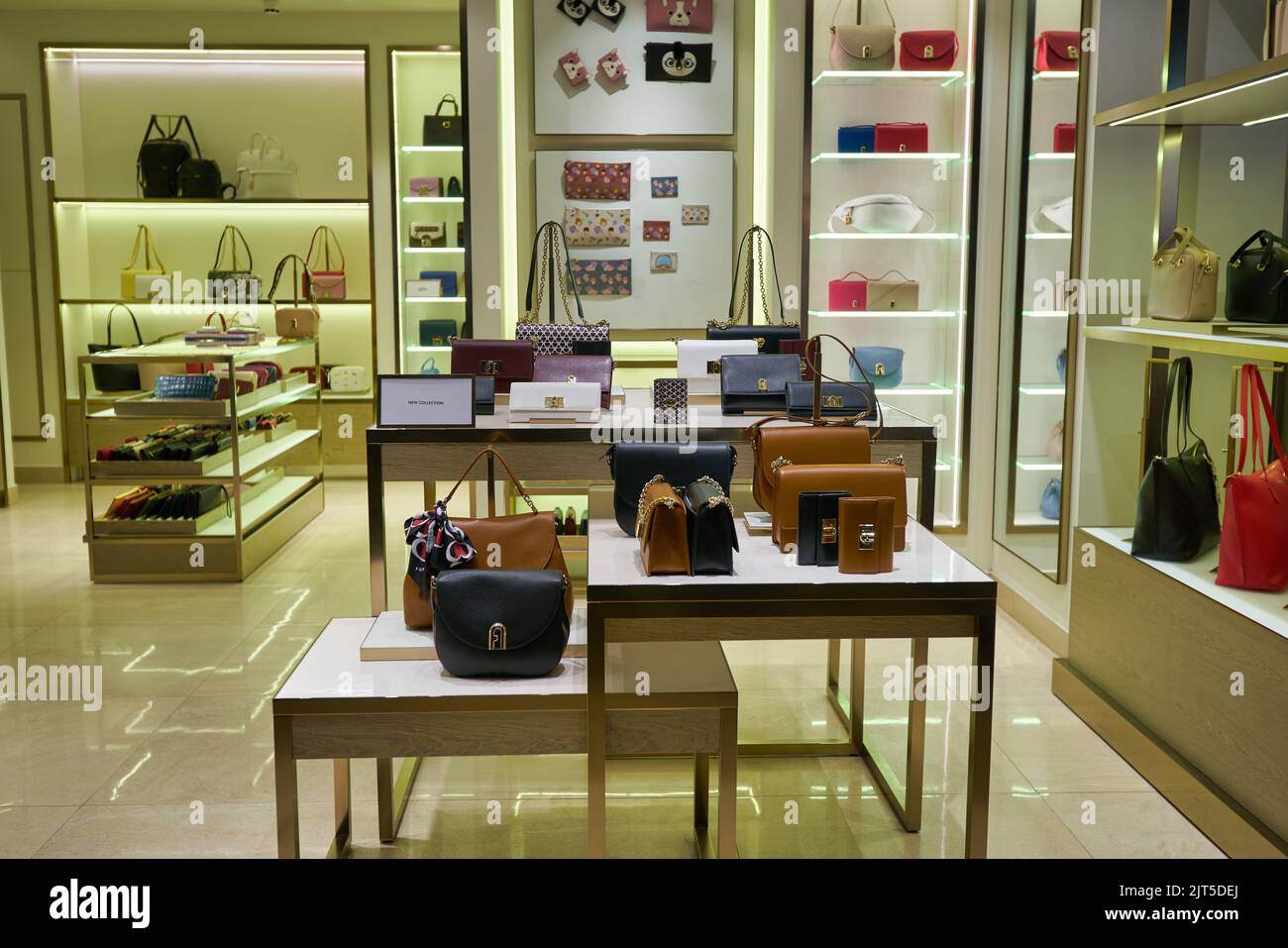 SINGAPORE - CIRCA JANUARY, 2020: bags on display at Furla store in ...