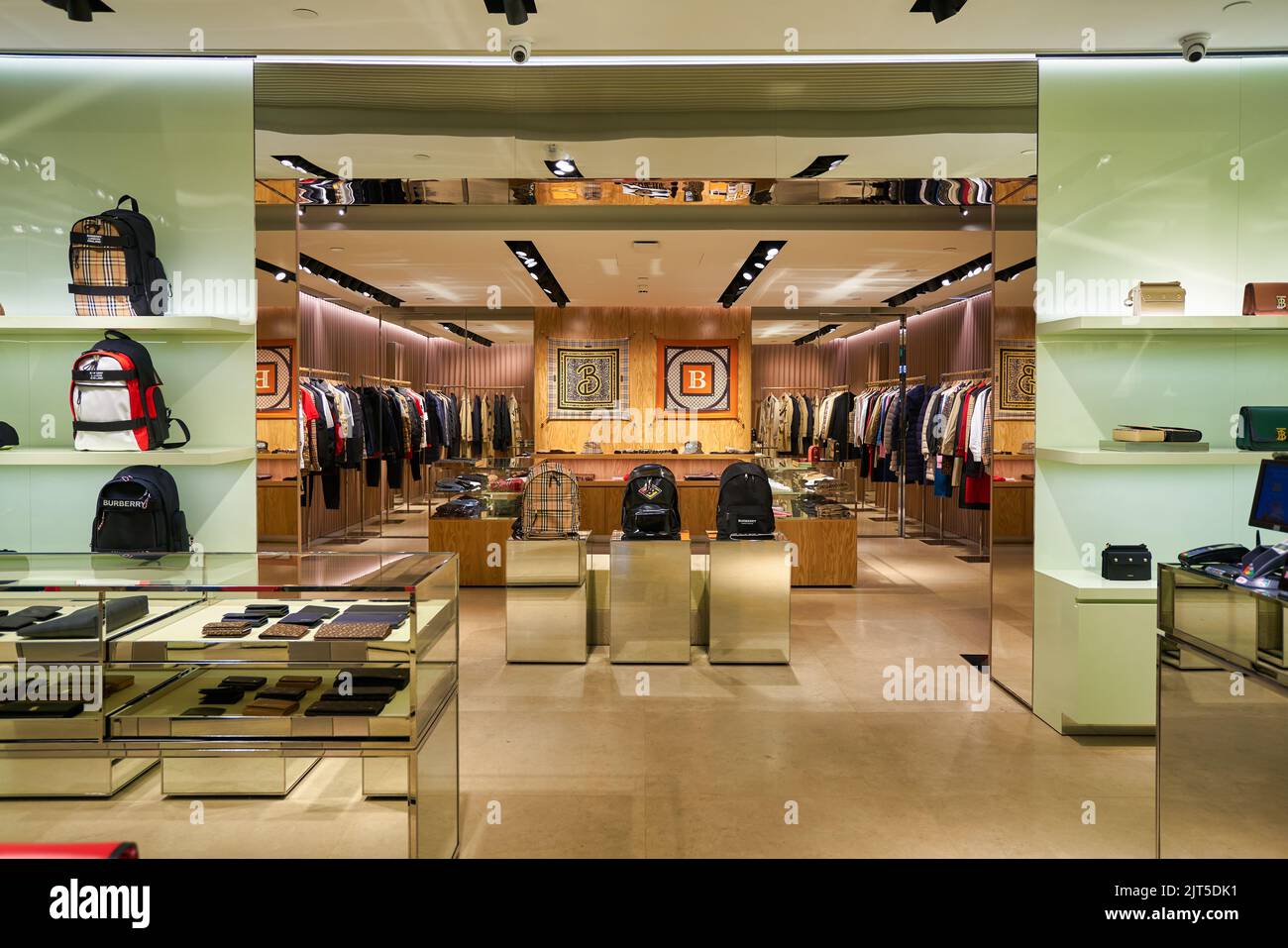 SINGAPORE - CIRCA JANUARY, 2020: interior shot of Burberry store in ...