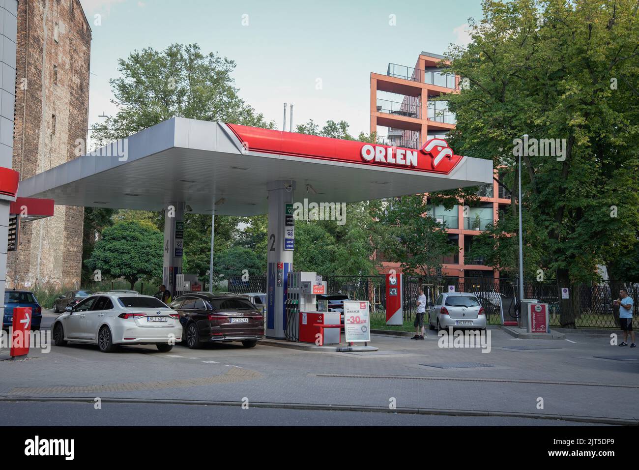 An Orlen gas station is seen in the Praga district in Warsaw, Poland on ...