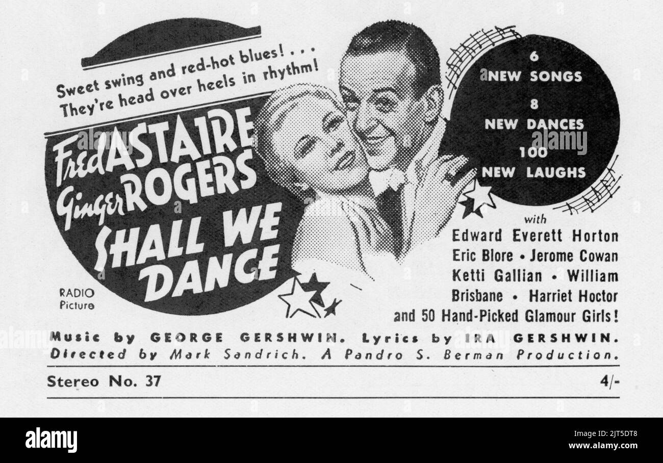 FRED ASTAIRE and GINGER ROGERS in SHALL WE DANCE 1937 director MARK ...