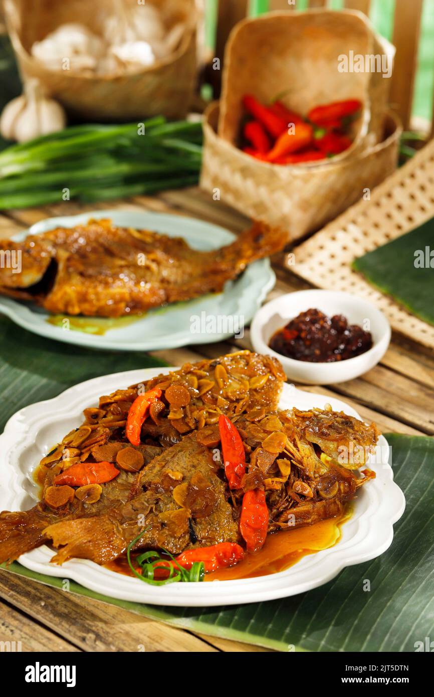 Pindang Ikan Nila, Sundanese Traditional Menu from West Java Indonesia, Made from Fried Tilapia ...