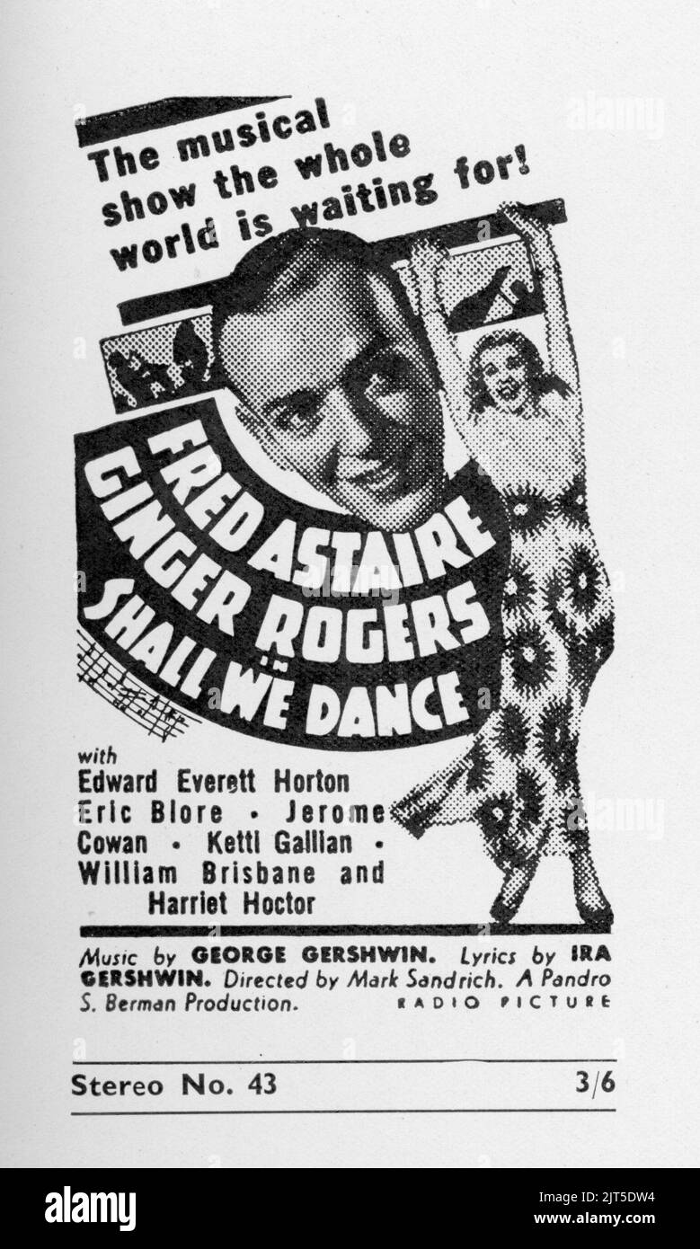 FRED ASTAIRE and GINGER ROGERS in SHALL WE DANCE 1937 director MARK ...