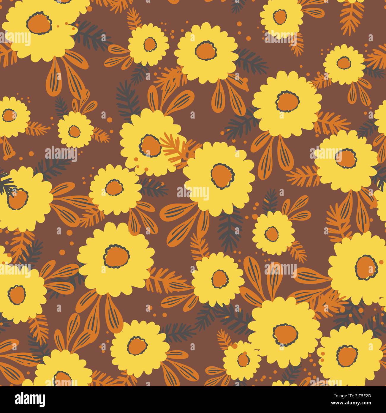 Seamless floral pattern based on traditional folk art ornaments ...