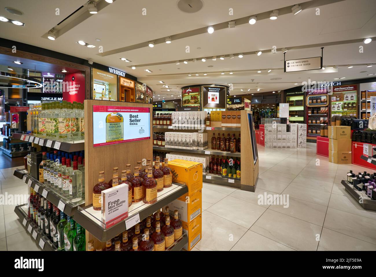 SINGAPORE - CIRCA JANUARY, 2020: a broad range of alcoholic drinks on ...