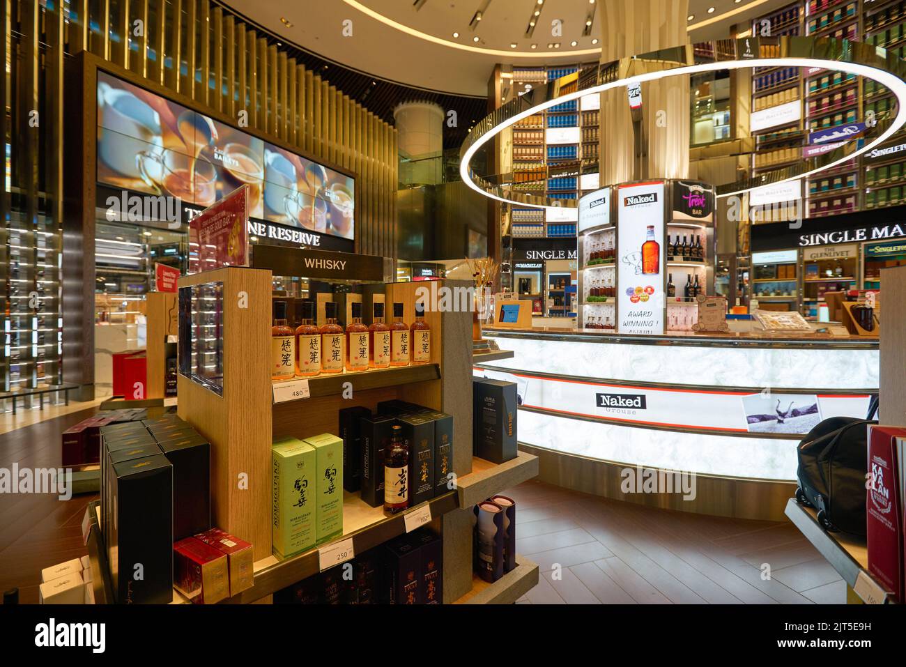 SINGAPORE - CIRCA JANUARY, 2020: a broad range of alcoholic drinks on ...
