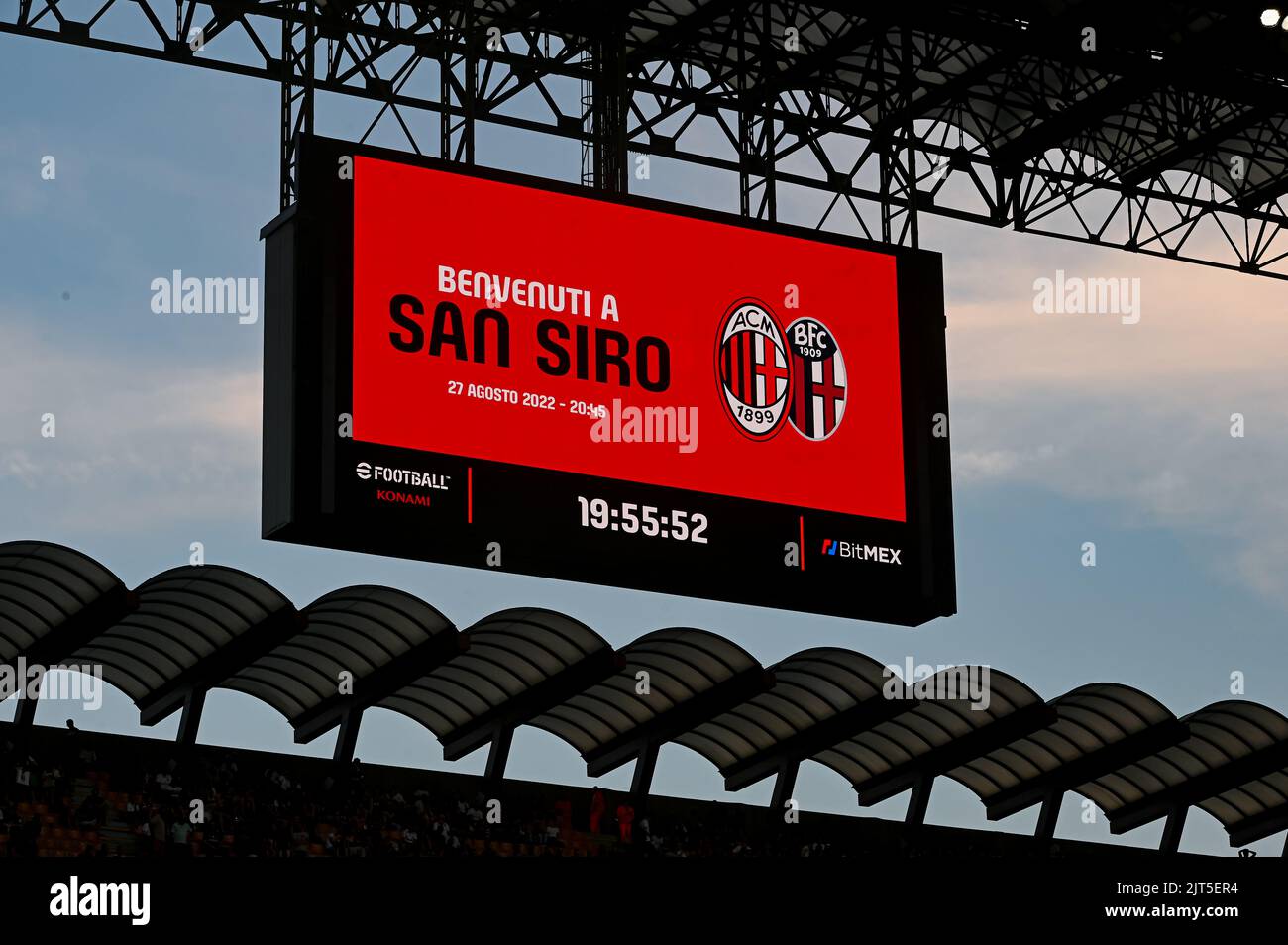The San Siro billboard during the Italian Serie A football match AC ...