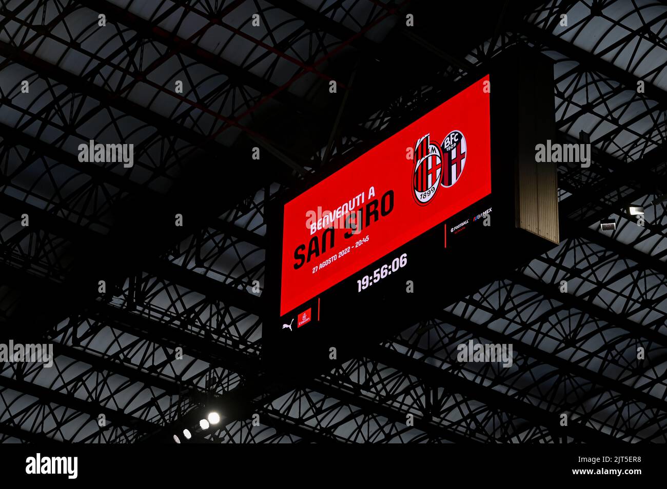 The San Siro billboard during the Italian Serie A football match AC ...