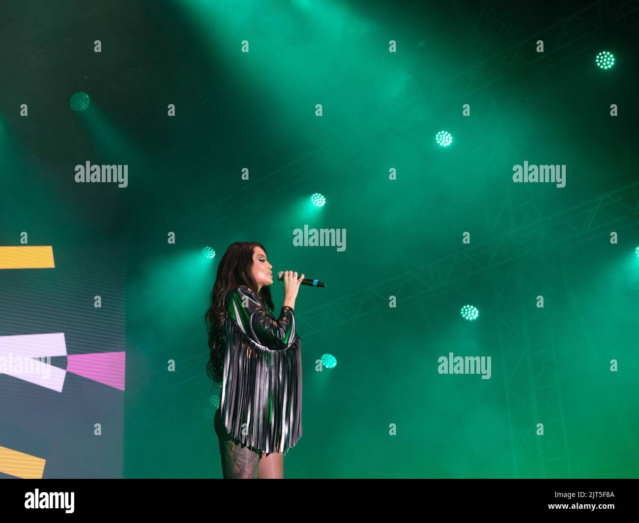 Dafina Zeqiri performing during the Sunny Hill Festival 2022 on August ...