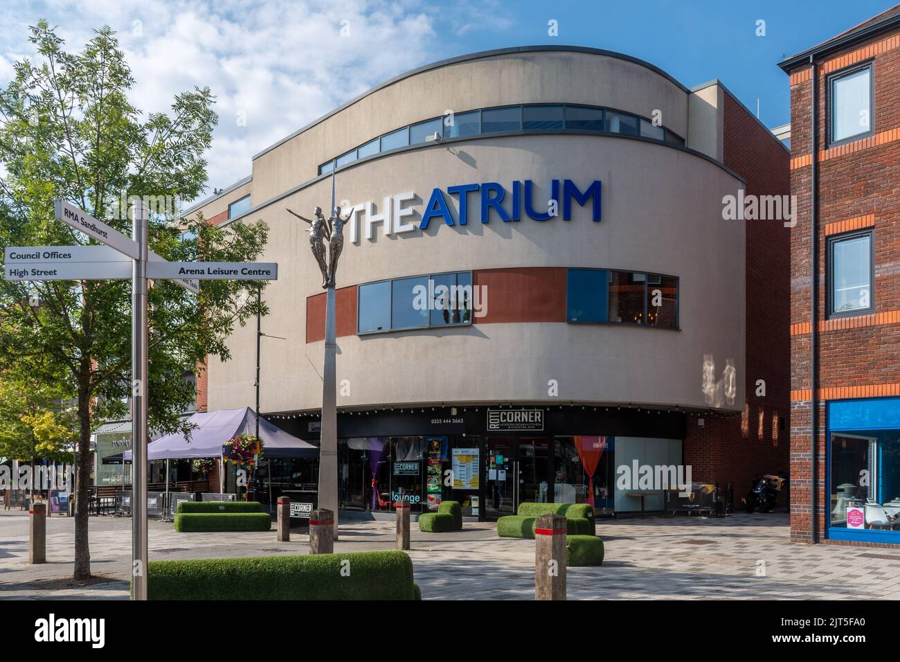 The Atrium shopping centre, an indoor shopping mall in Camberley town ...
