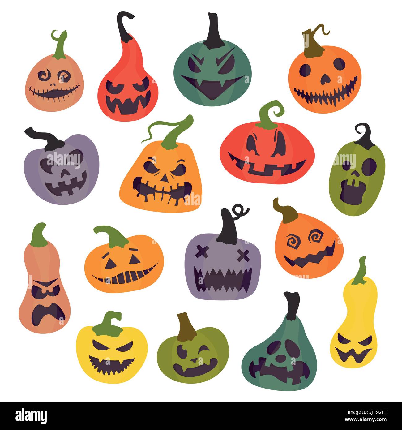 Halloween celebration related jack o lanterns, carved pumpkins with ...