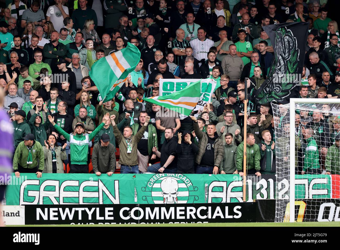 Celtic fans show their support in the away end before the cinch ...
