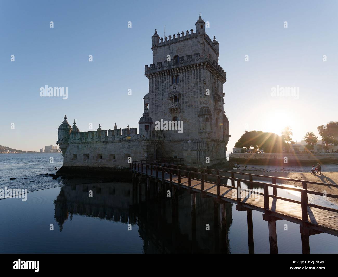 Lisbon belem tower wooden walkway hi-res stock photography and images ...