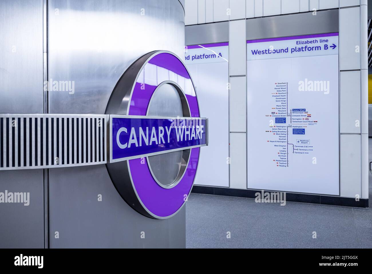 Canary Wharf - Elizabeth Line Station Stock Photo - Alamy