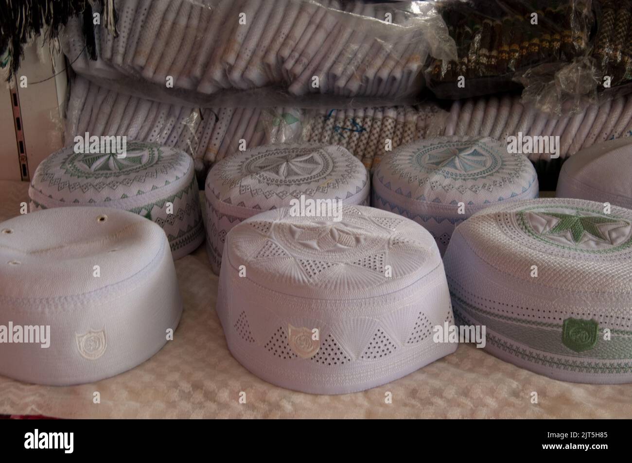Muslim hats, Muslim hat stall, Motorway stop, Malaysia, Asia. These ...