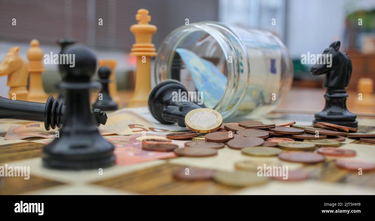 my savings are spread on the chessboard before the heavy daily spending ...