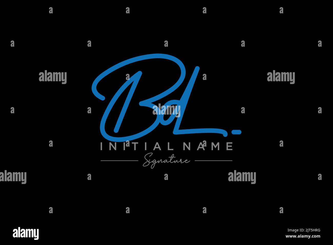 BD signature logo template vector. Hand drawn Calligraphy lettering ...
