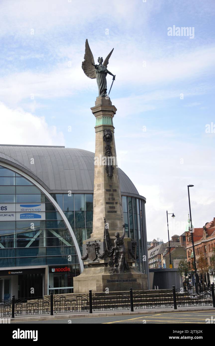The Angel Monument, Haymarket, Newcastle upon Tyne Stock Photo - Alamy