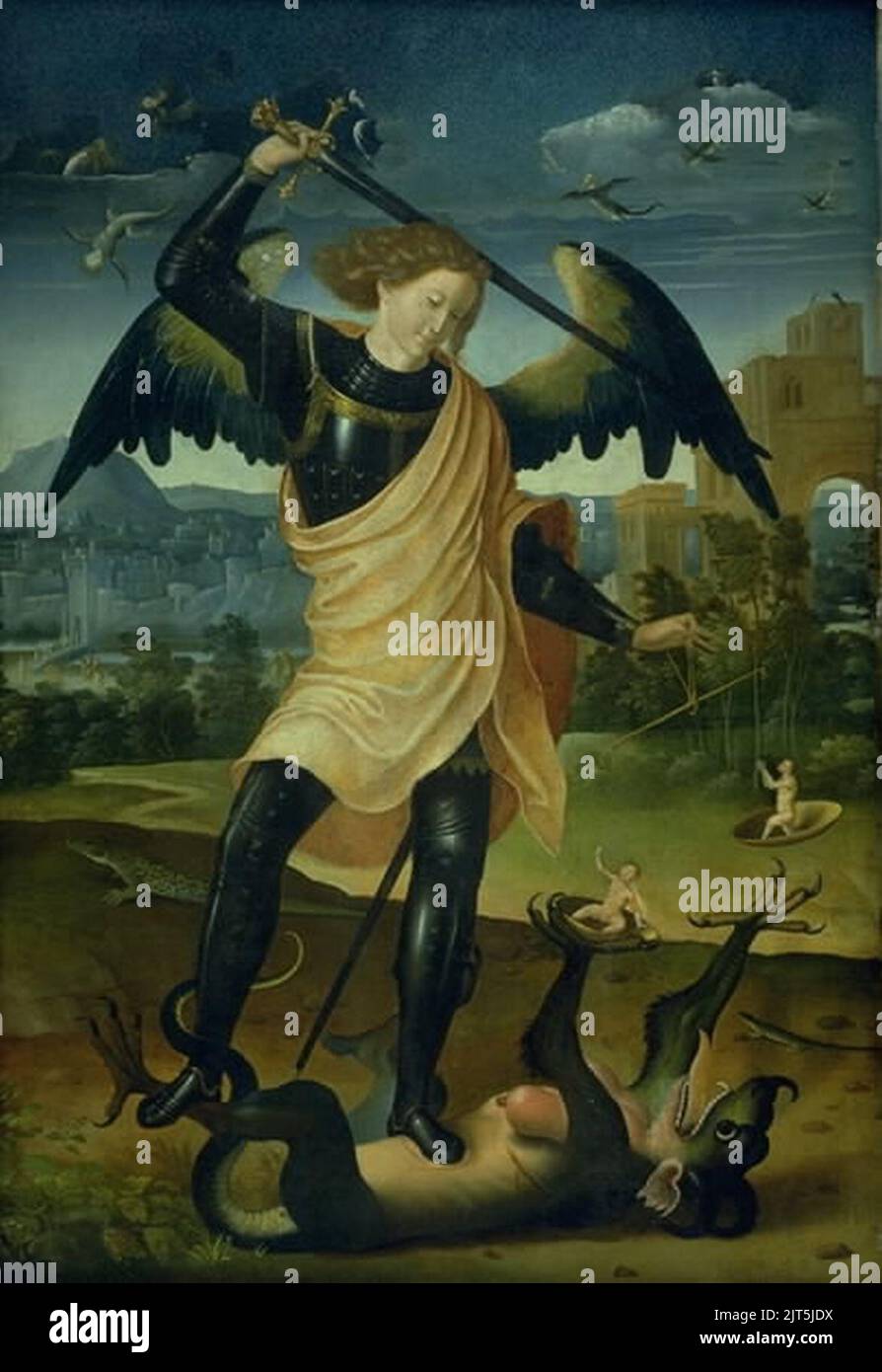 Ubekendt spansk 1500-tallet - The Archangel Michael with the Dragon ...
