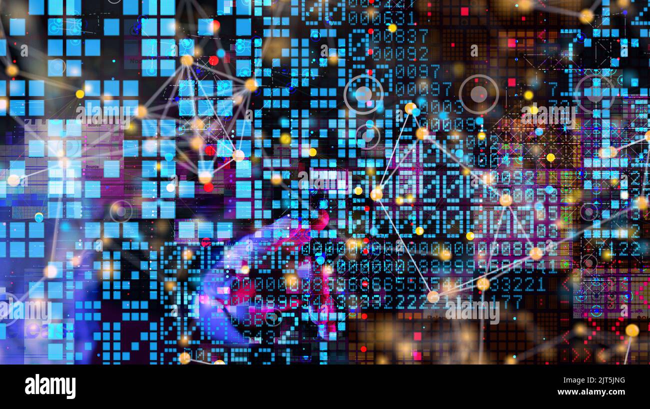 A 3D rendered neural network hovering in man's hand Stock Photo - Alamy