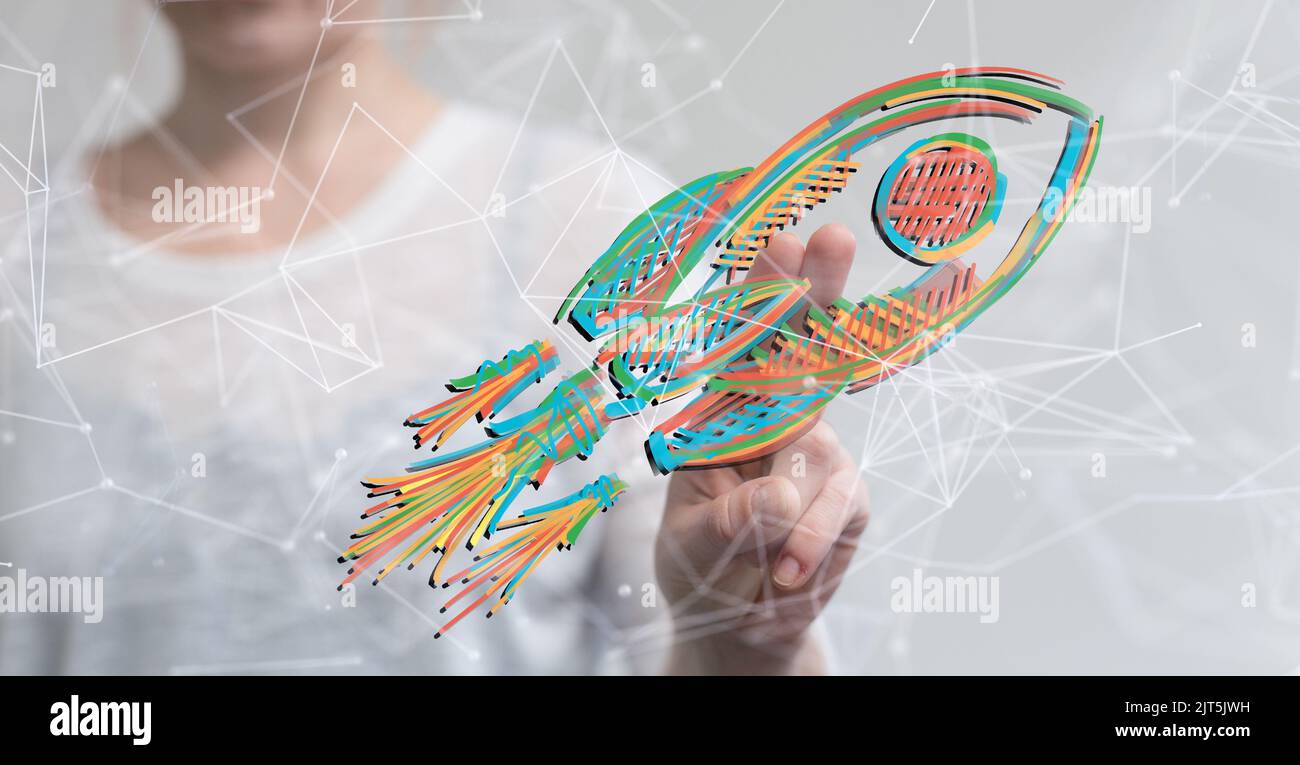 A 3D rendered neural network hovering in man's hand Stock Photo - Alamy