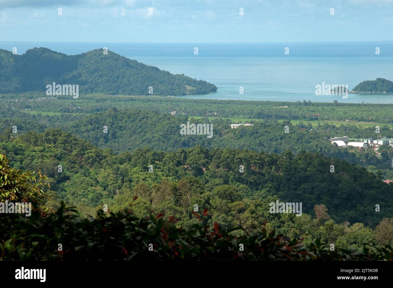 View of West Coast of Penang from Central highlands, Penang, Malaysia ...