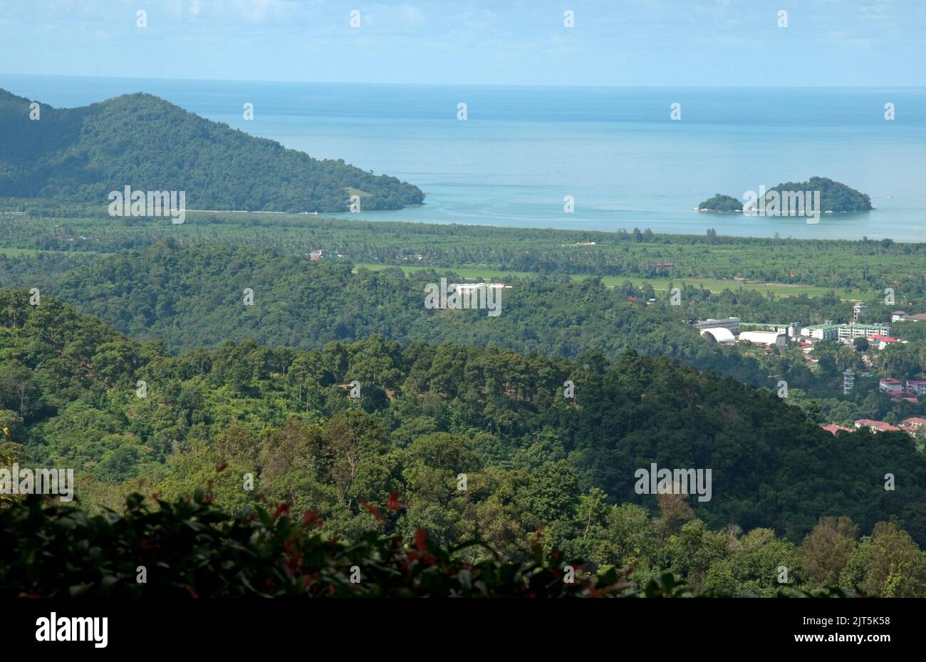 View of West Coast of Penang from Central highlands, Penang, Malaysia ...