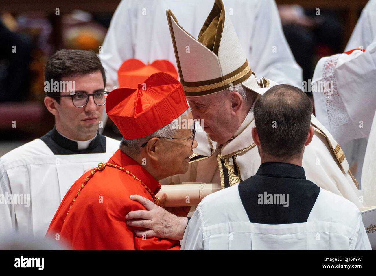 New Cardinal Lazzaro You Heung-sik receives the red three-cornered ...