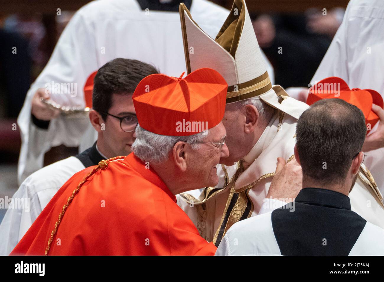 New Cardinal Leonardo Ulrich Steiner receives the red three-cornered ...
