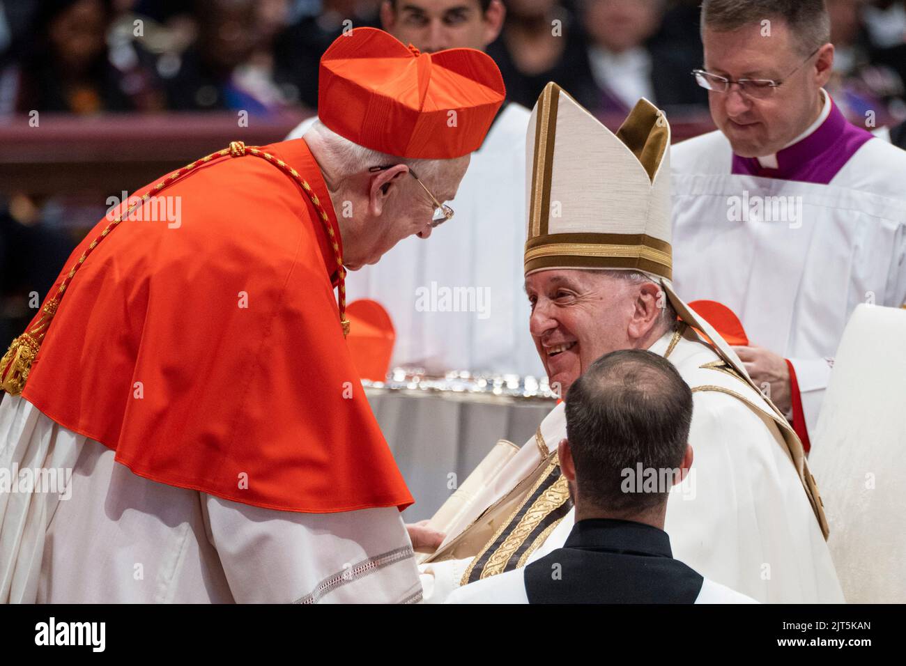 New Cardinal Fernando Vérgez Alzaga receives the red three-cornered ...