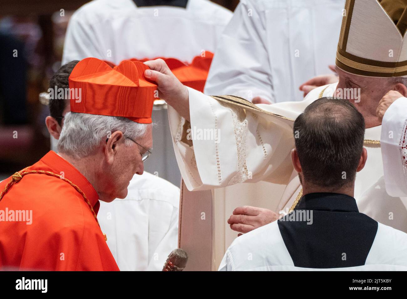 New Cardinal Leonardo Ulrich Steiner receives the red three-cornered ...