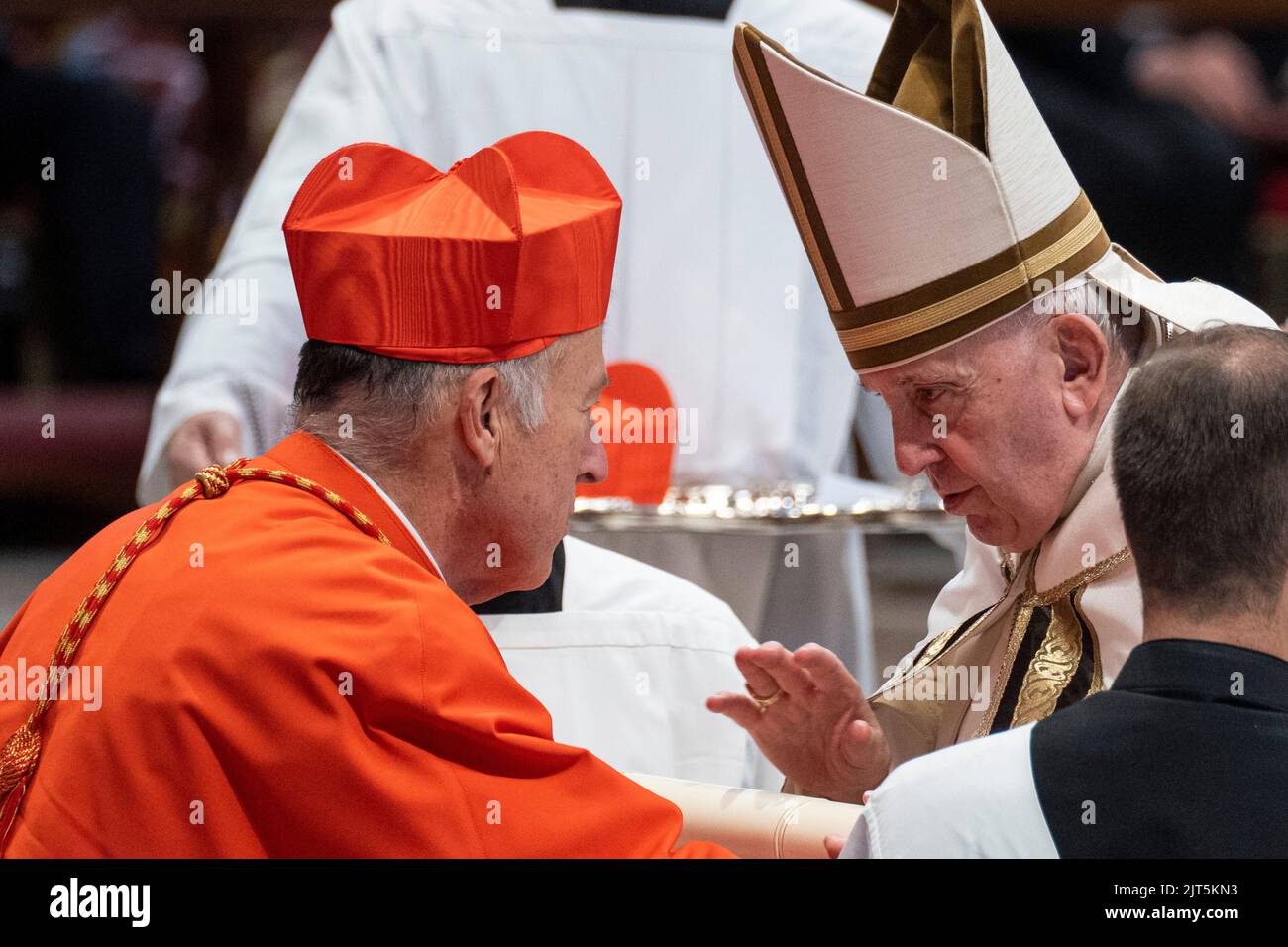 New Cardinal Robert Walter McElroy receives the red three-cornered ...