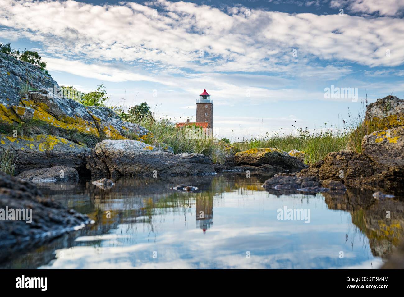 lighthouse on the coast of the island bornholm of denmark Stock Photo ...
