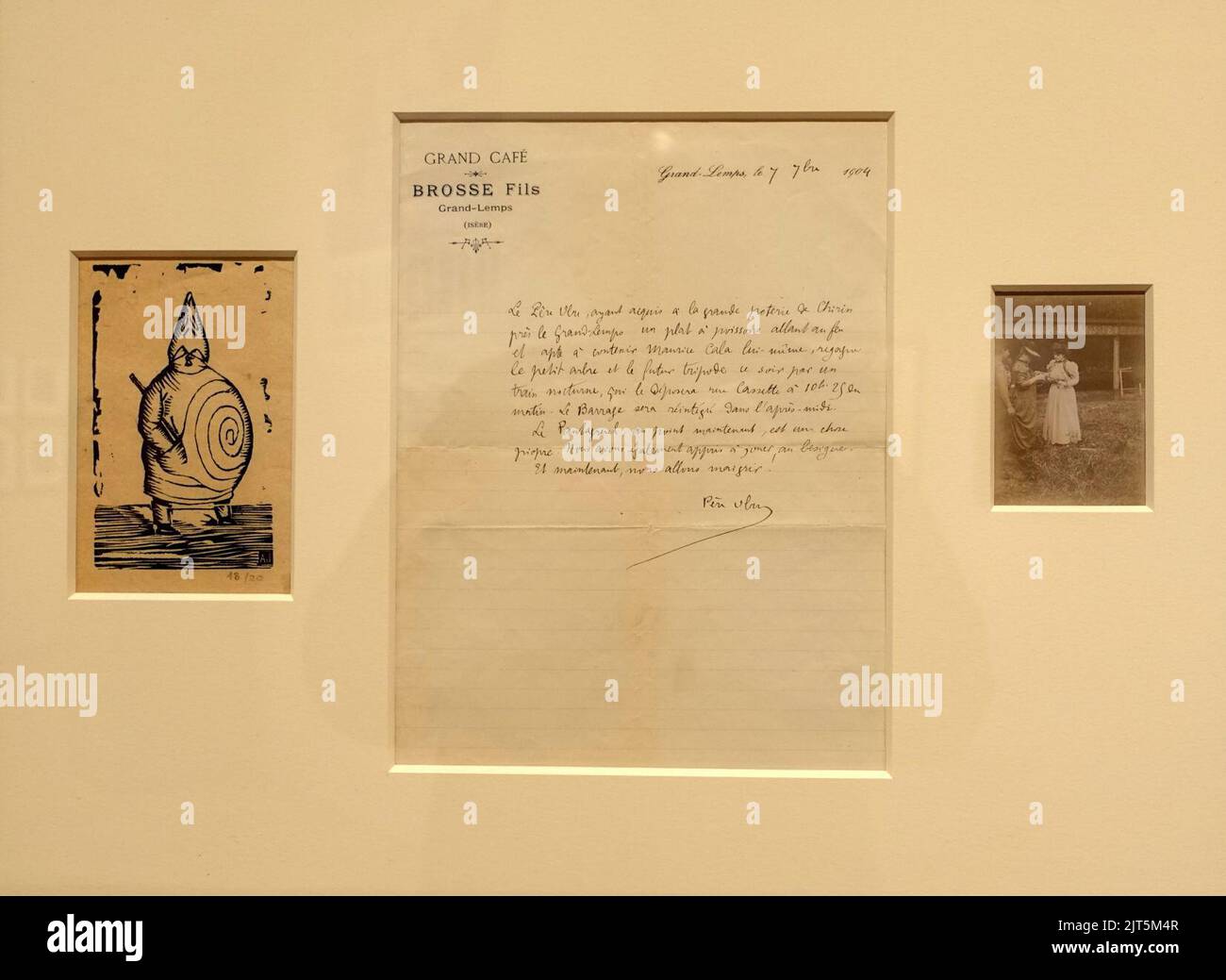 Ubu 1896, woodcut, Letter from Jarry to Rachilde, 1904, Jarry, Rachile ...