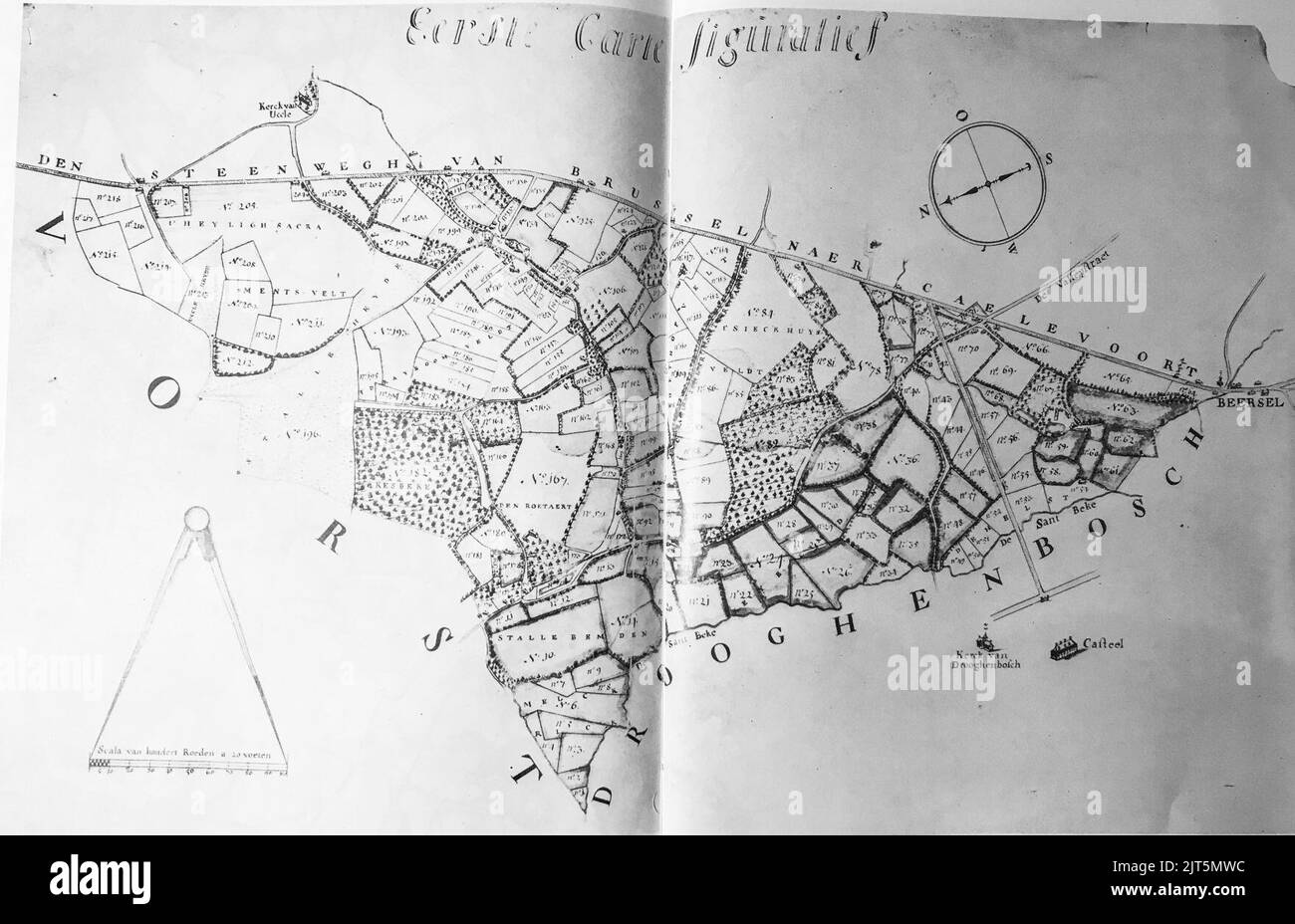 Uccle Map - Charles Everaert - 1741 - 1of2 Stock Photo - Alamy