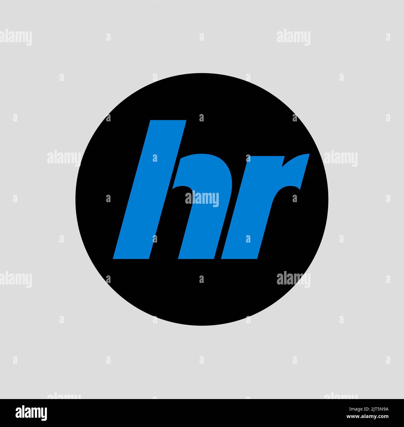 The HR company name initial letters monogram on dark grey rhombus shape ...