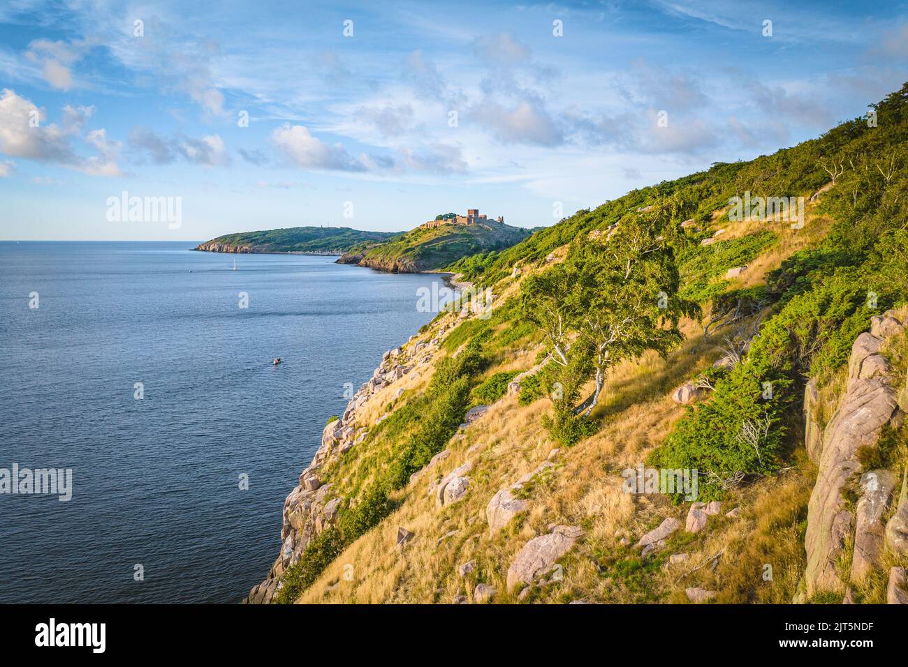 aerial view of the coast of bornholm with castle ruin hammerhus Stock ...