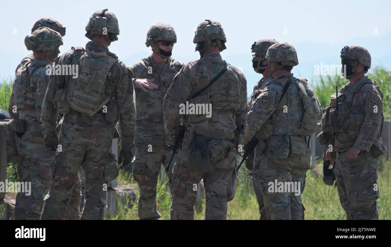 Yamato, Japan. 28th Aug, 2022. U.S. Army soldiers take part in the ...