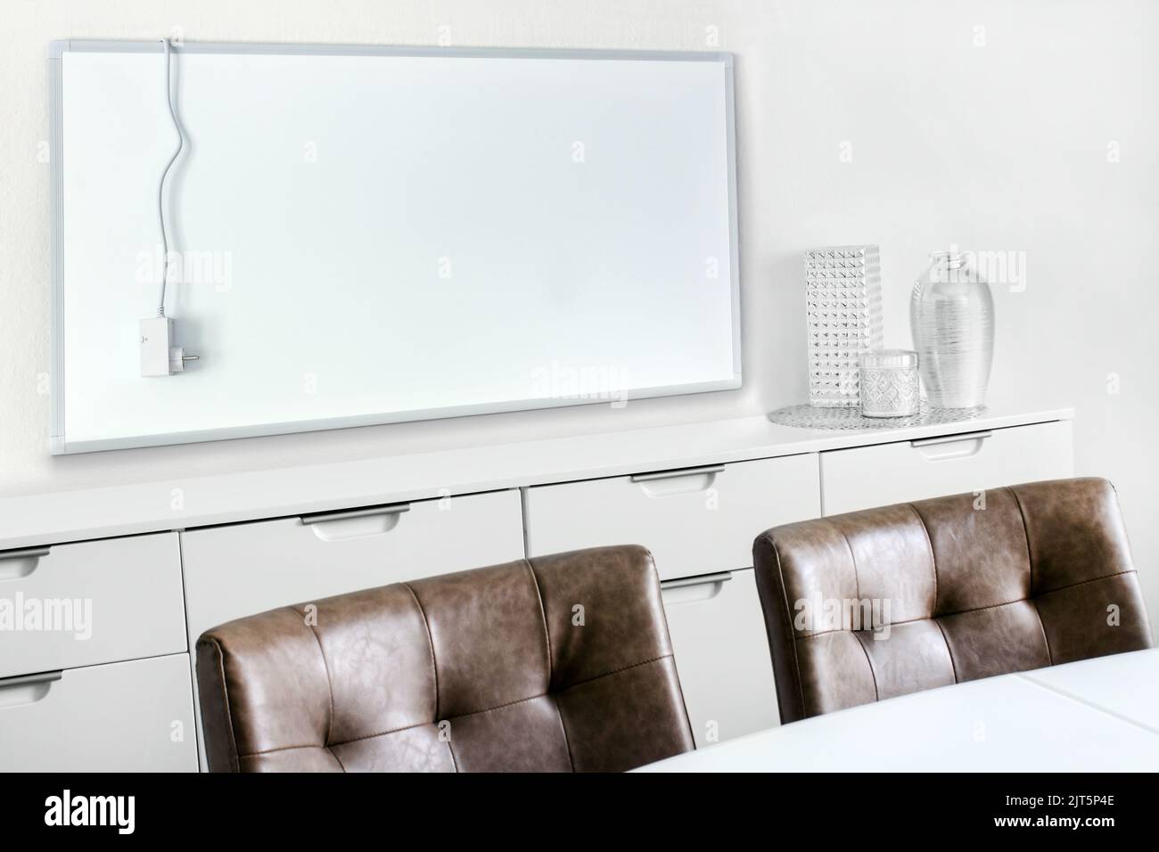 White electric infrared heating panel Stock Photo - Alamy