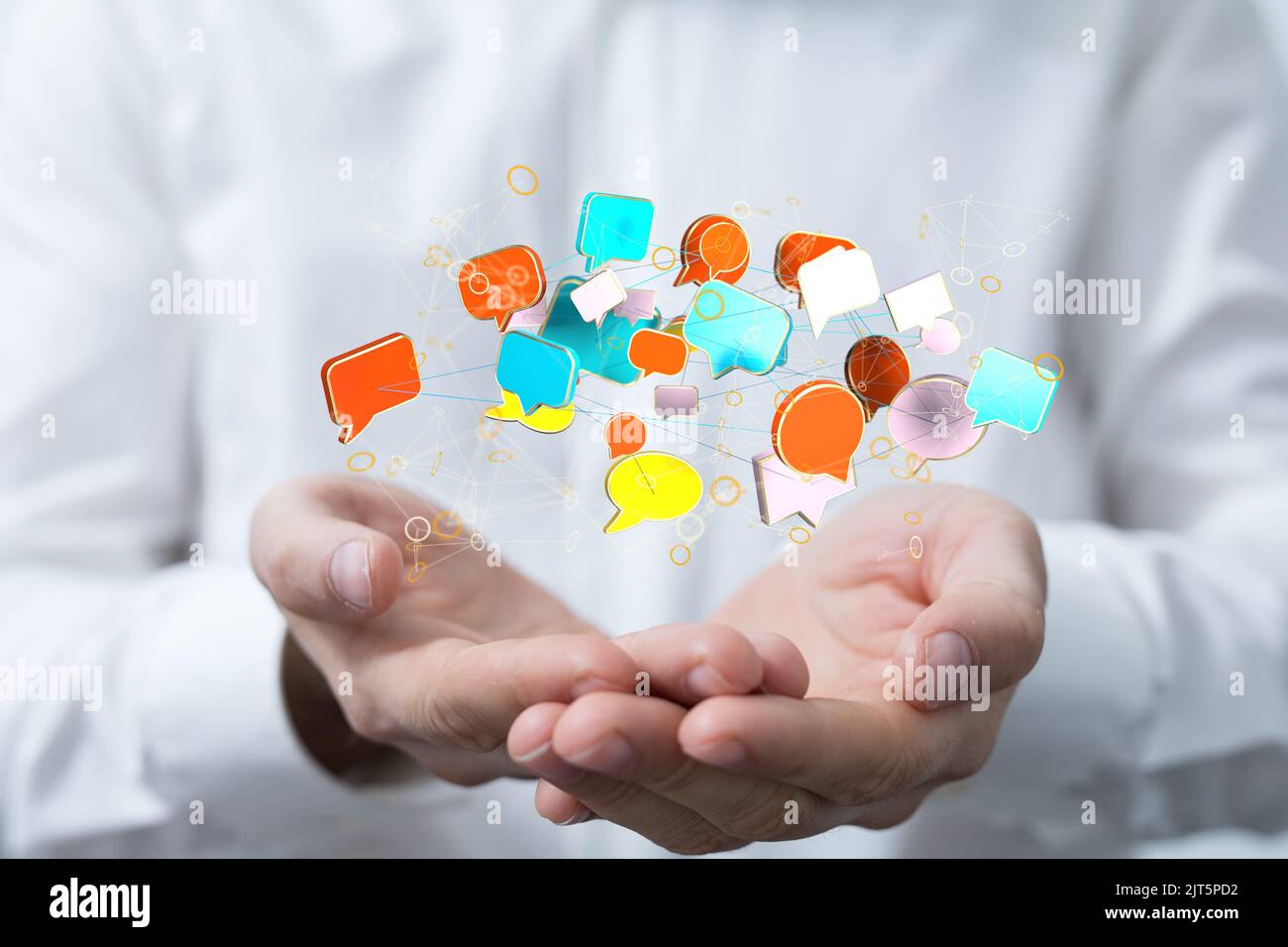 Colorful message icons hovering hi-res stock photography and images - Alamy