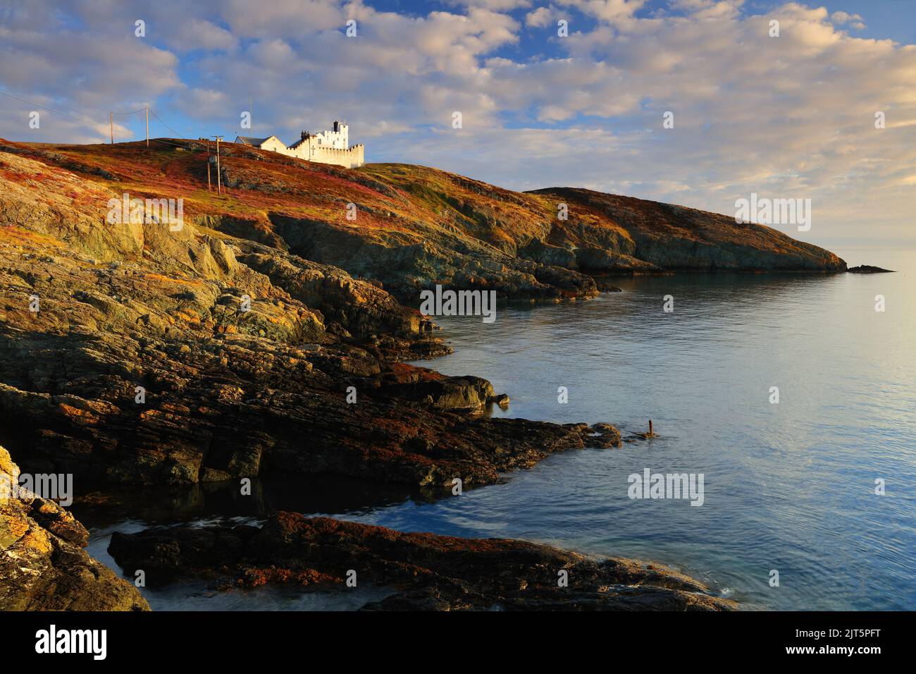 Morning light on Point Lynas Lighthouse. Anglesey, North Wales, UK ...