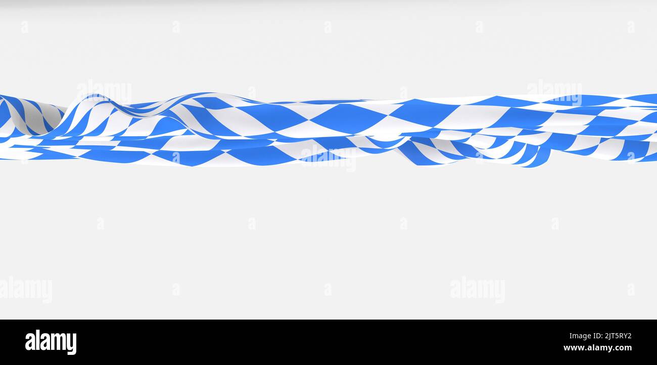 A 3D rendering of a blue and white checkered fabric isolated on a white ...