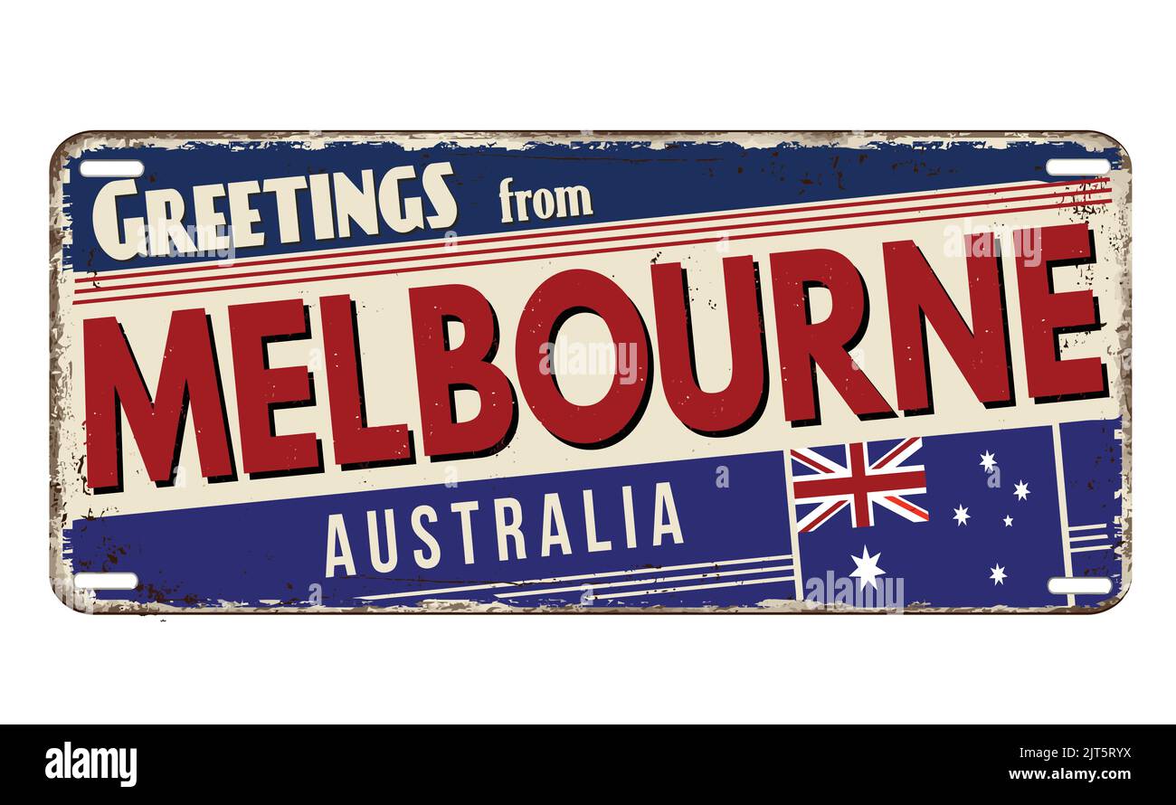 Vintage melbourne poster Stock Vector Images - Alamy