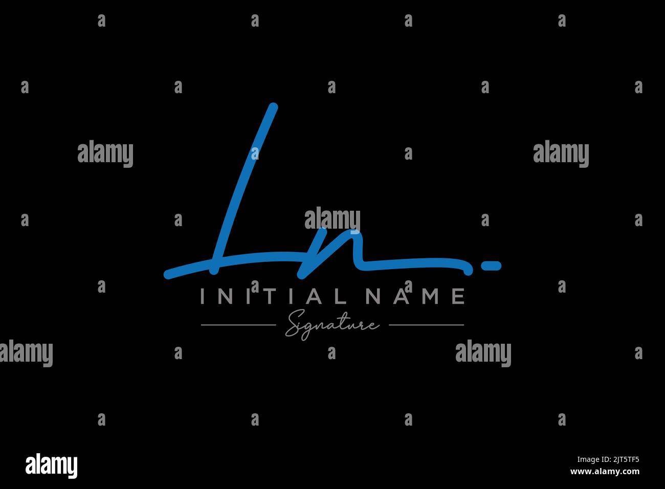 LN signature logo template vector. Hand drawn Calligraphy lettering ...