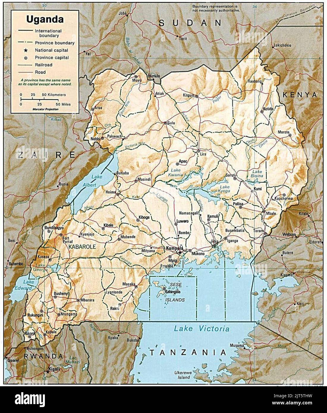 Uganda large map Stock Photo - Alamy