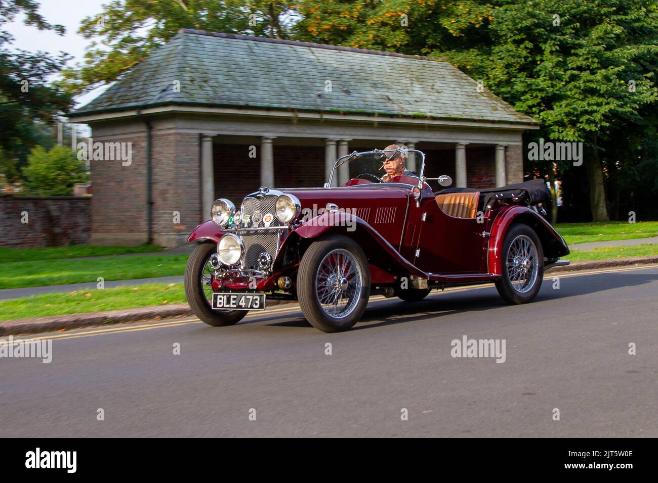 1934, 30s thirties, red Singer Bantam Tourer Convertible 972cc car ...