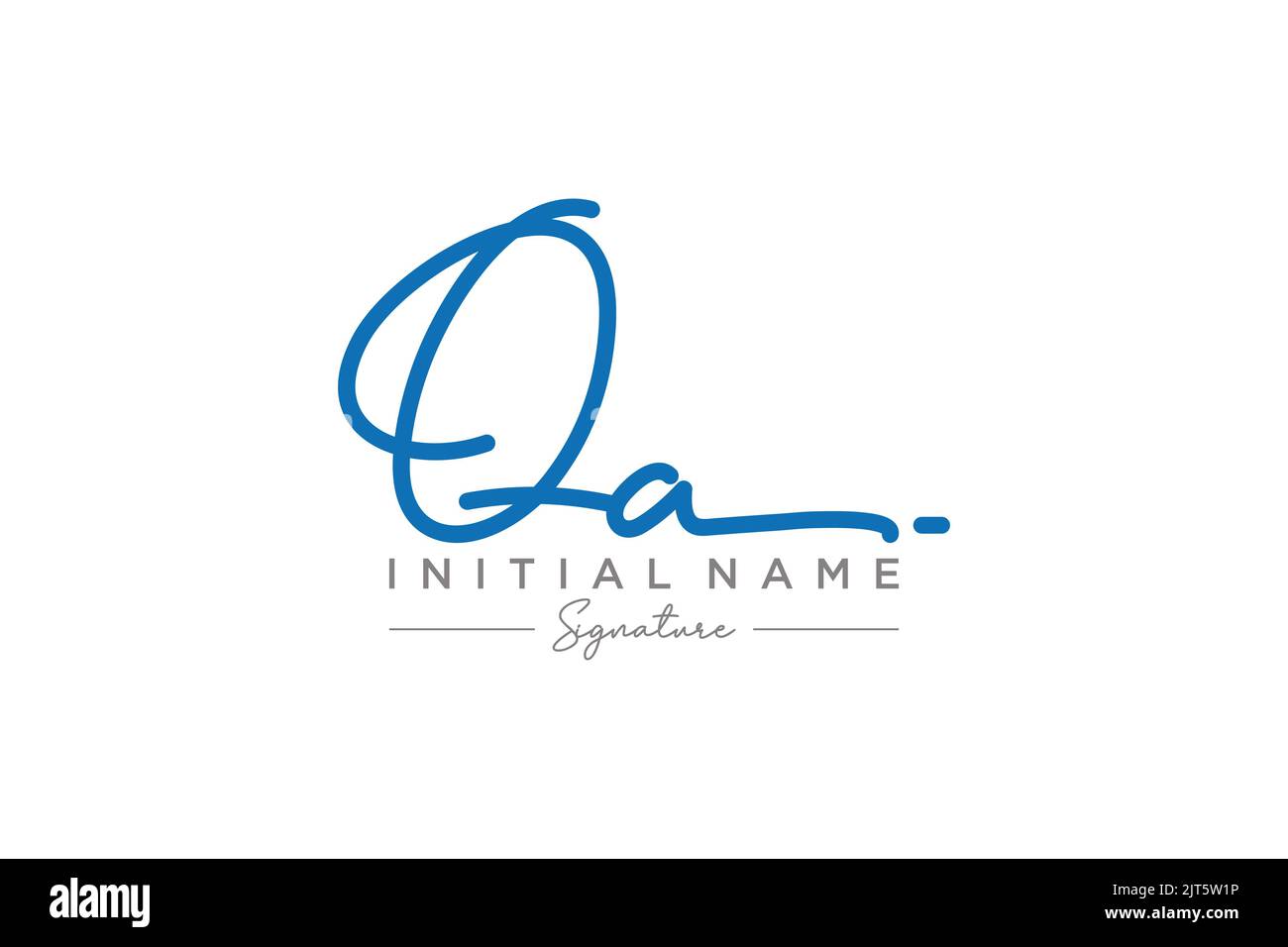 QA signature logo template vector. Hand drawn Calligraphy lettering ...