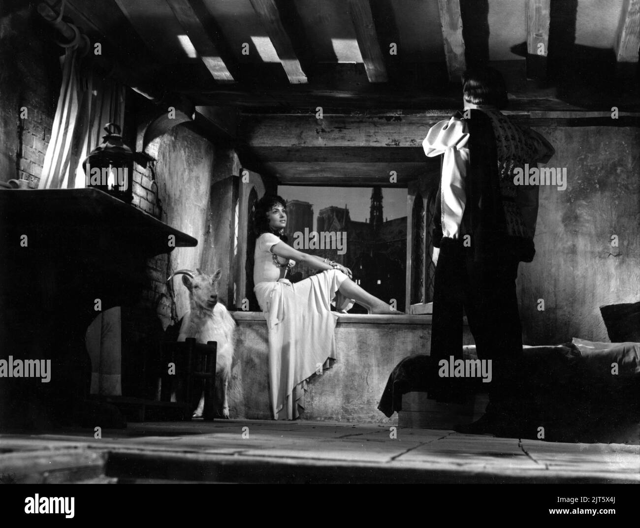 GINA LOLLOBRIGIDA as Esmeralda and JEAN DANET as Phoebus in THE ...