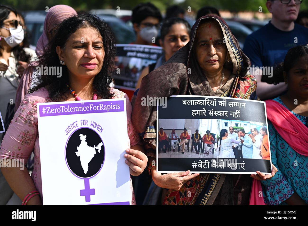 Gurgaon residents protest against the release of rape accused of Bilkis ...