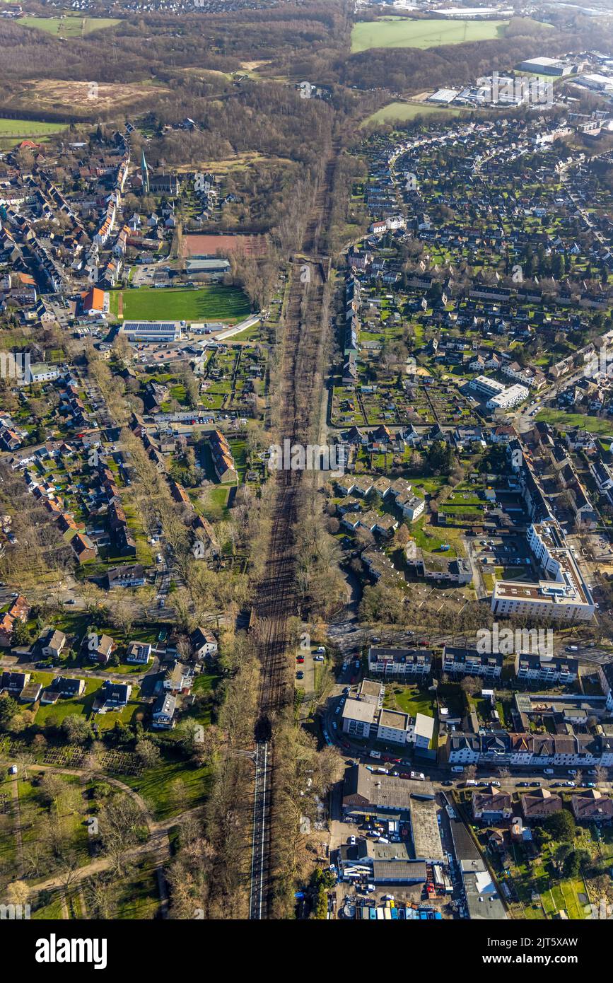 Aerial view, cycle track, new cycle track RS1 on former railroad tracks ...