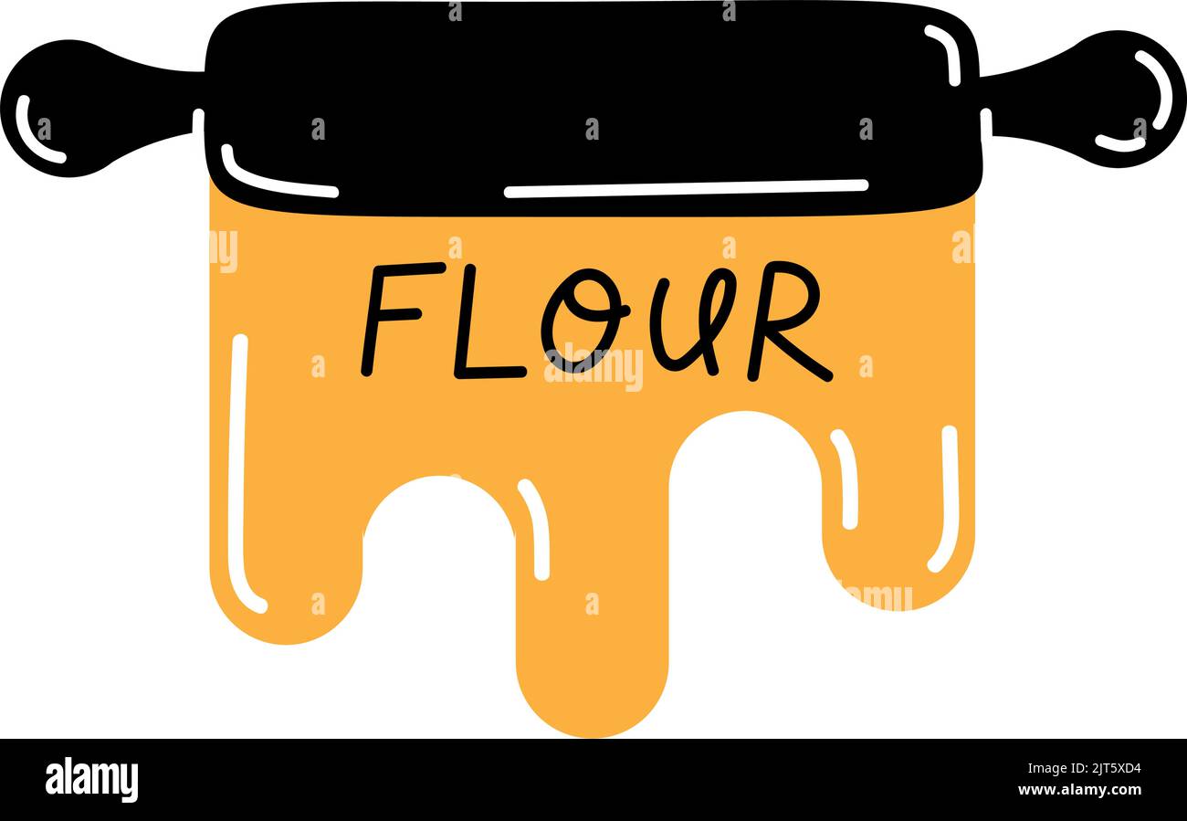 flour with roll kitchen utensil icon Stock Vector Image & Art - Alamy